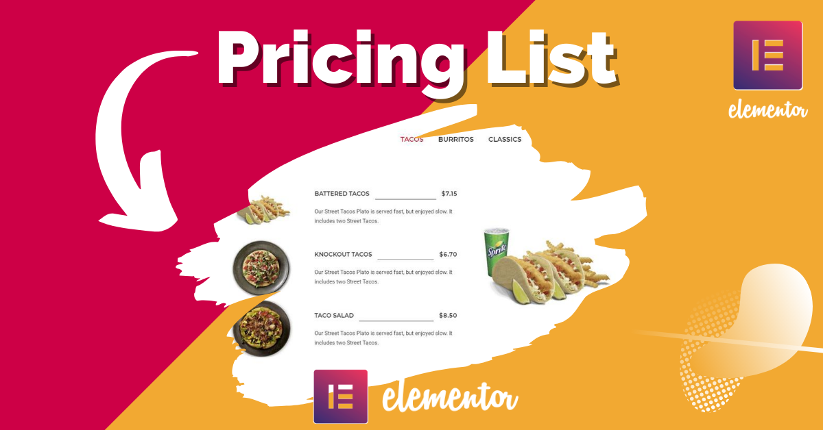 Pricing List - Official Elementor Addons, Plugins and Widgets